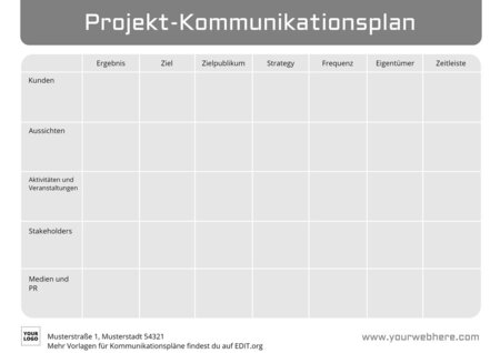 Kostenlose Vorlagen für Kommunikationspläne