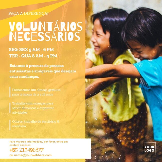 Design de banners gratuitos para ONGs