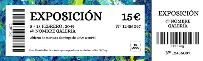 Plantillas de tickets de entrada editables online