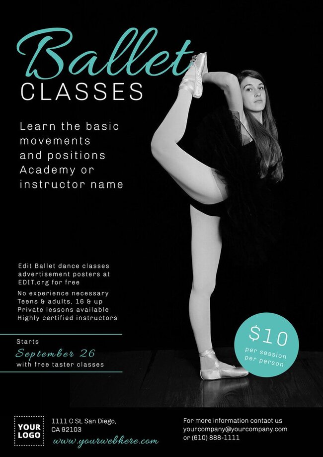 Make a dance class flyer or poster