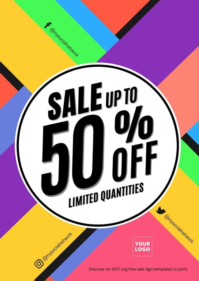 Sale posters to customize online