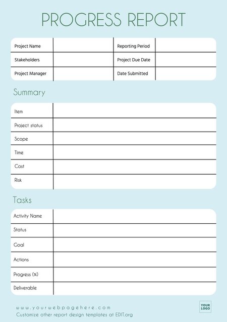 Editable report templates