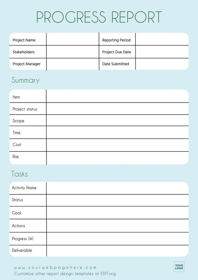 Editable report templates