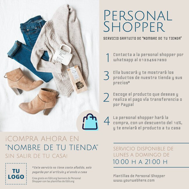 Personal Shoppers: diseña flyers con plantillas online