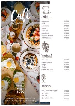 Free Cafe Menu Templates to Customize