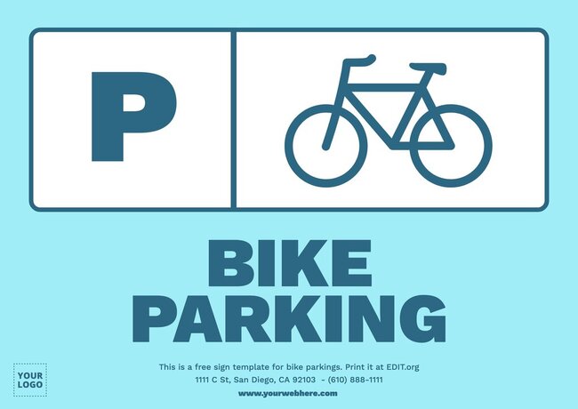 Bicycle and scooter parking signs
