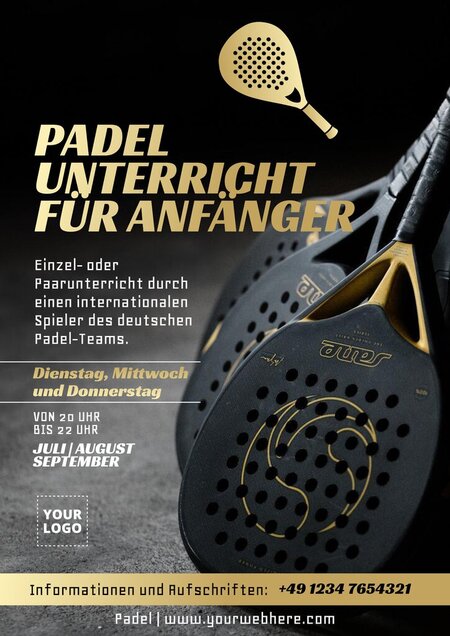 Padel Flyer Vorlagen online Anpassen