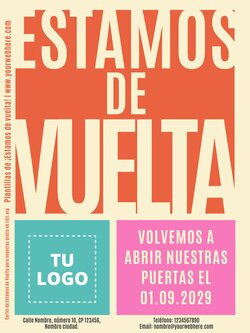 ¡Estamos de vuelta!: carteles para tu negocio
