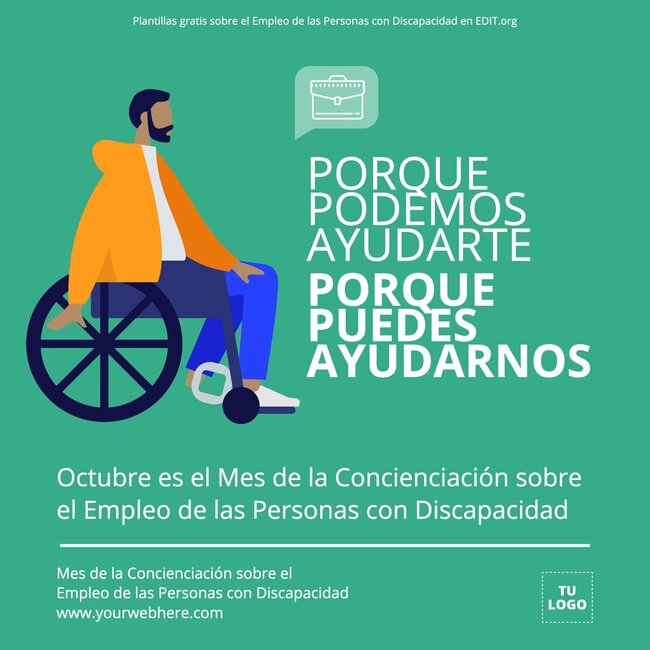 Pósters editables del Mes de la Discapacidad en el Empleo