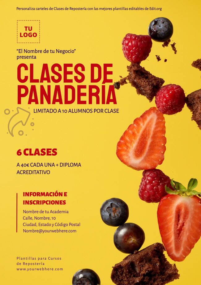 Cursos de Pastelería y Repostería: pósters editables