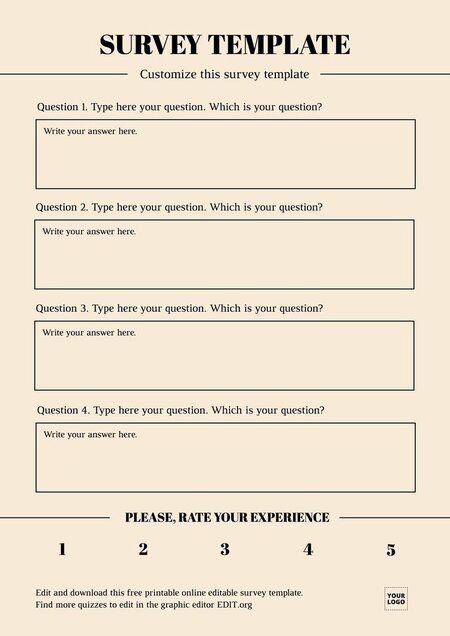 Printable survey editable templates