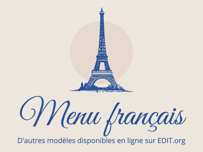 Modèles de menus de restaurants français