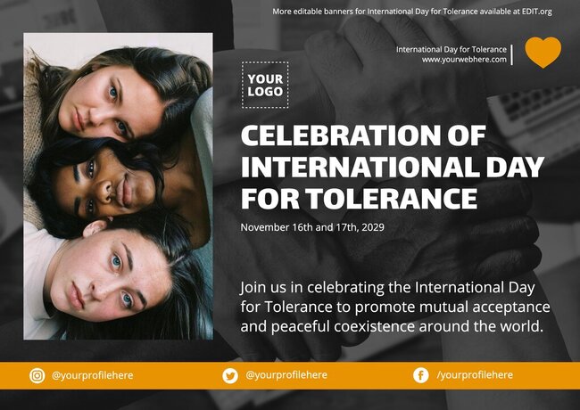 International Day for Tolerance Poster Templates