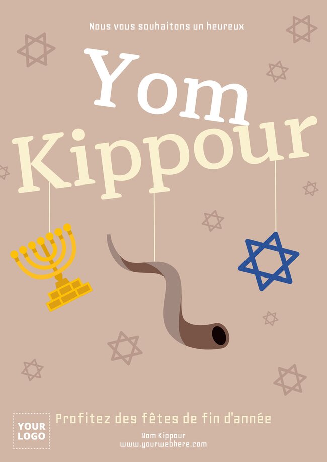 Concevoir un dépliant gratuit pour Yom Kippour en ligne