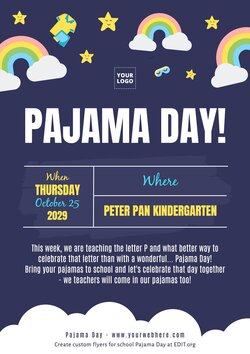 Editable Pajama Day Flyer designs