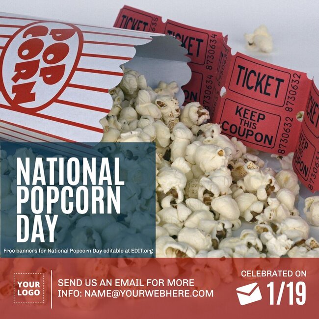 Create free posters for National Popcorn Day