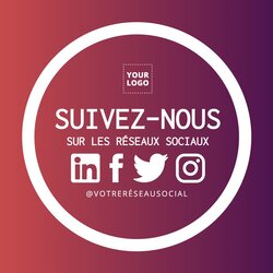 Designs 'Suivez-nous sur les réseaux sociaux'