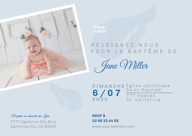Modèles gratuits d'invitations à un baptême