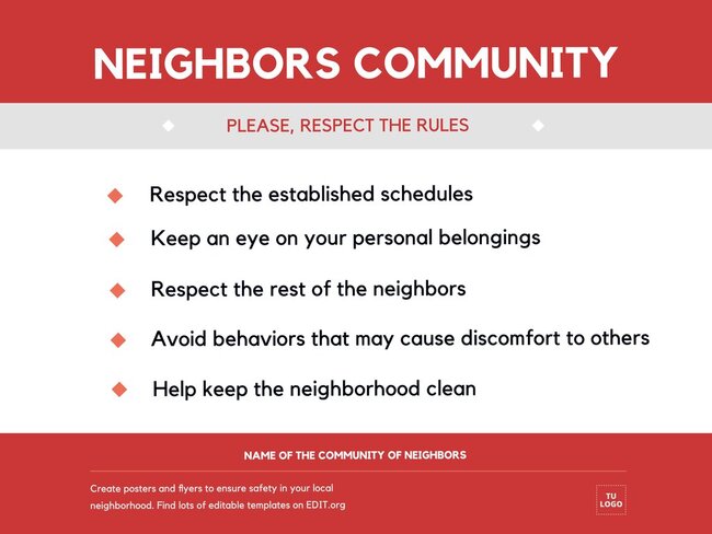 Printable signs for Neighborhoods