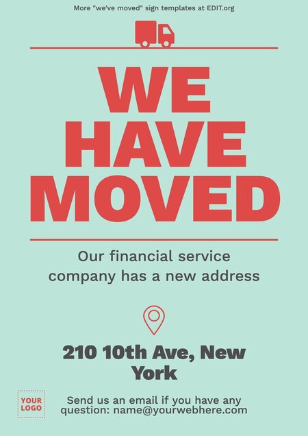 Create a We've Moved sign to print