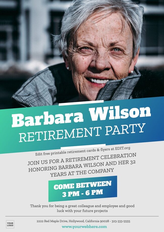 Customizable retirement card templates