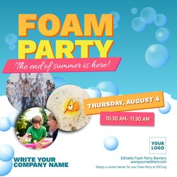 Create Foam Party Flyers with Editable Templates