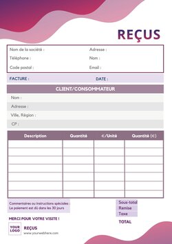 Créez un reçu pour votre entreprise avec des modèles éditables