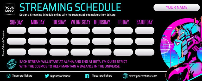 Free Stream Schedule Template Maker
