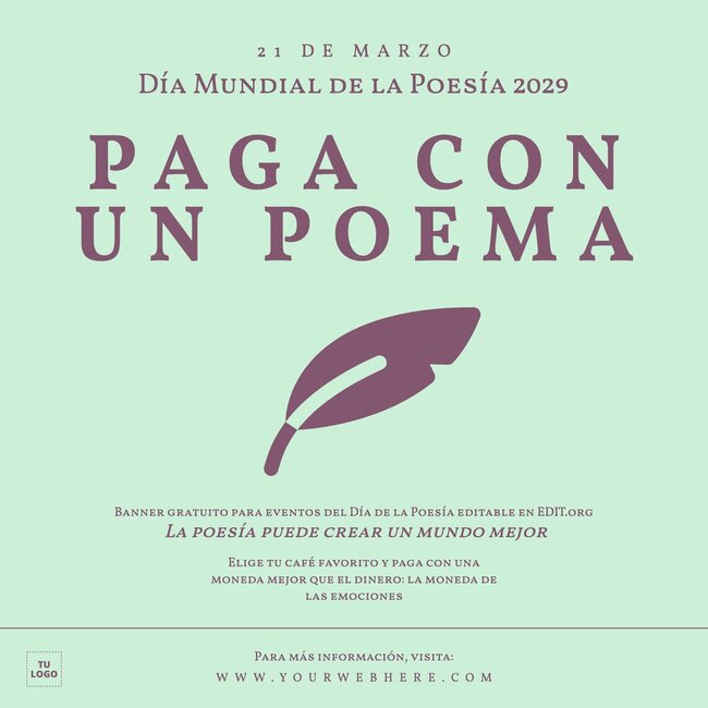 Crea un póster personalizado del Día Mundial de la Poesía
