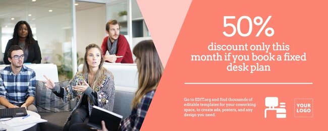Customize Coworking Spaces Ad Templates