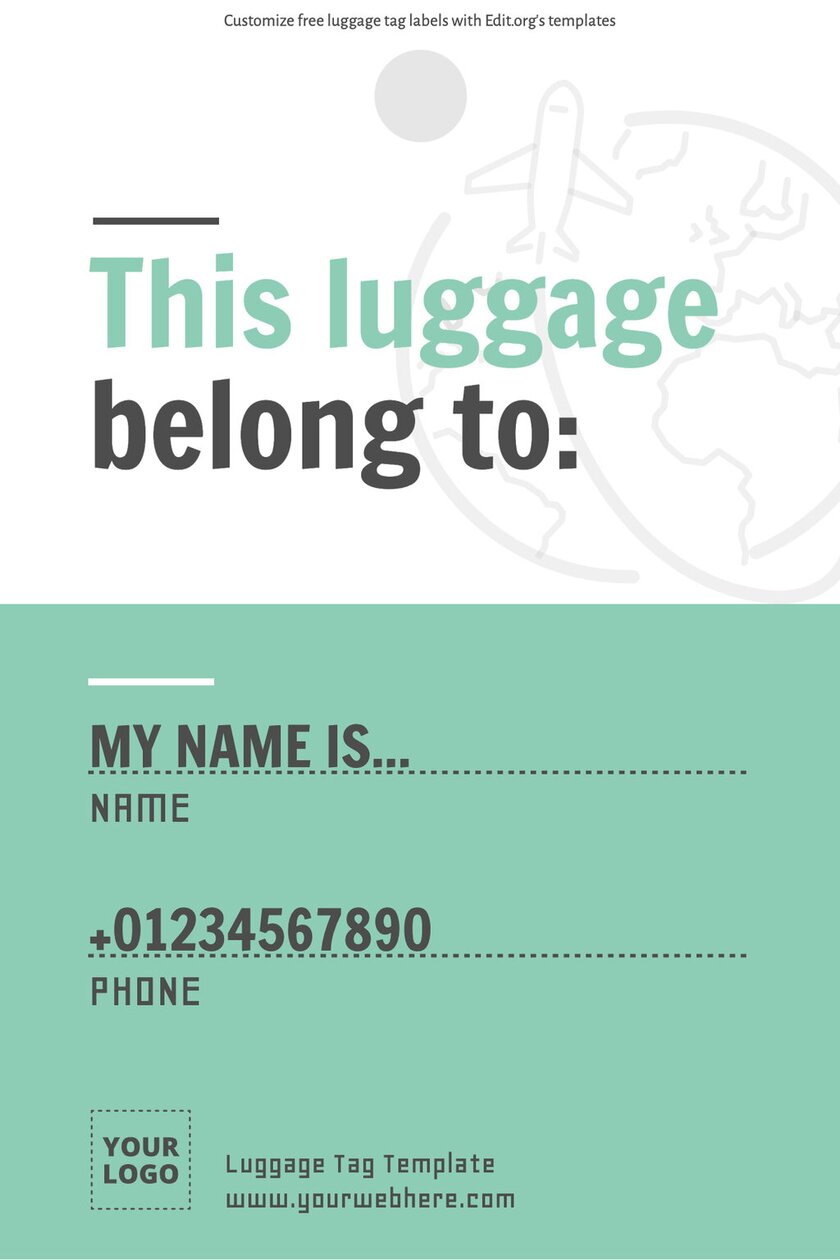 Airport Luggage Tag Template
