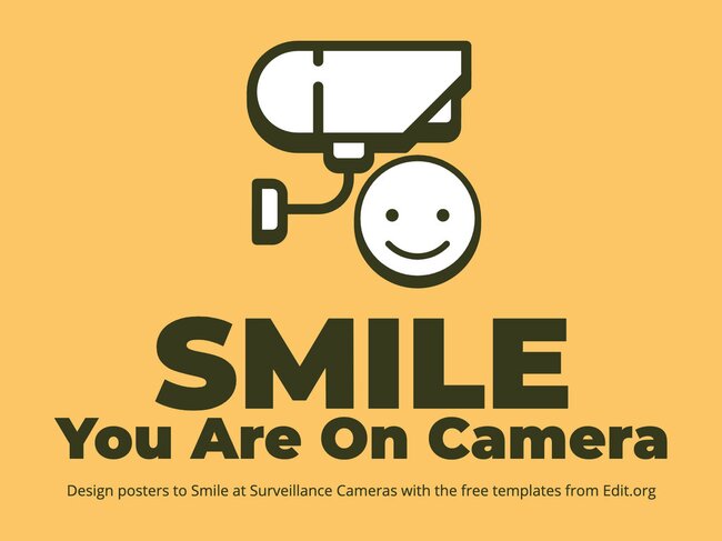 Smile, You Are On Camera Sign Templates