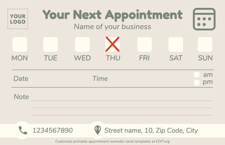 Free Printable Appointment Card Templates