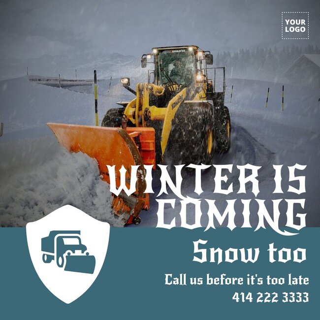Free Editable Snow Removing Service Designs