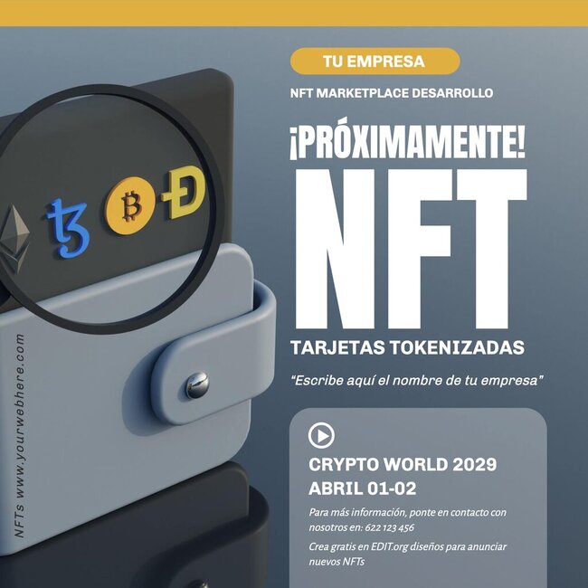 Diseña banners de NFT con plantillas editables gratis