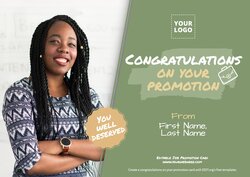 Congratulations on your Promotion Card Templates