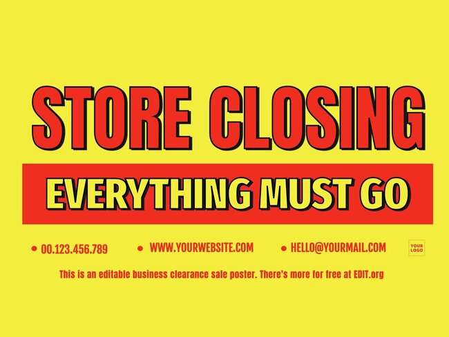 Closing and liquidation signs for your business