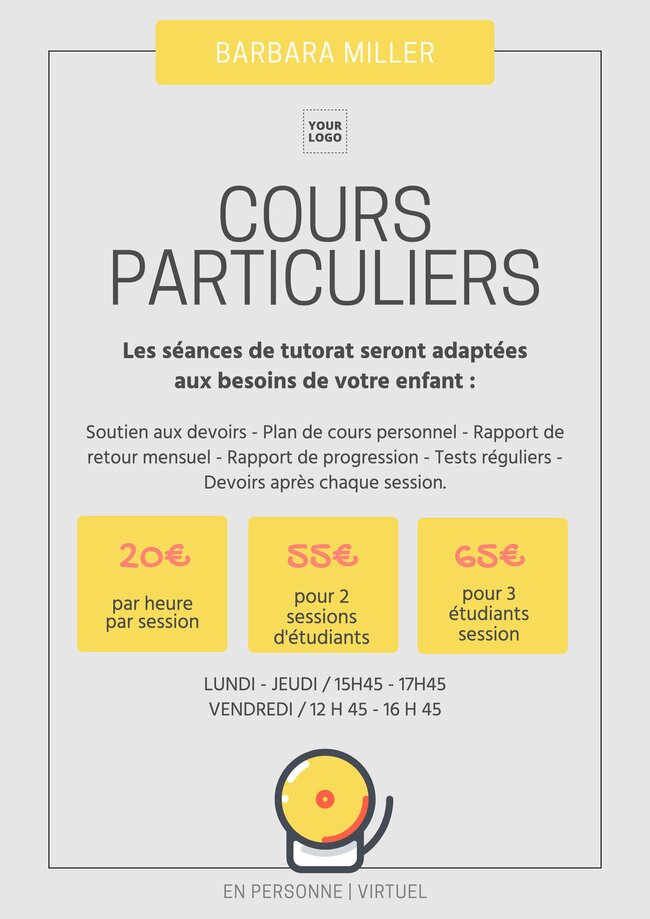 Modèles de prospectus de soutien scolaire à modifier en ligne