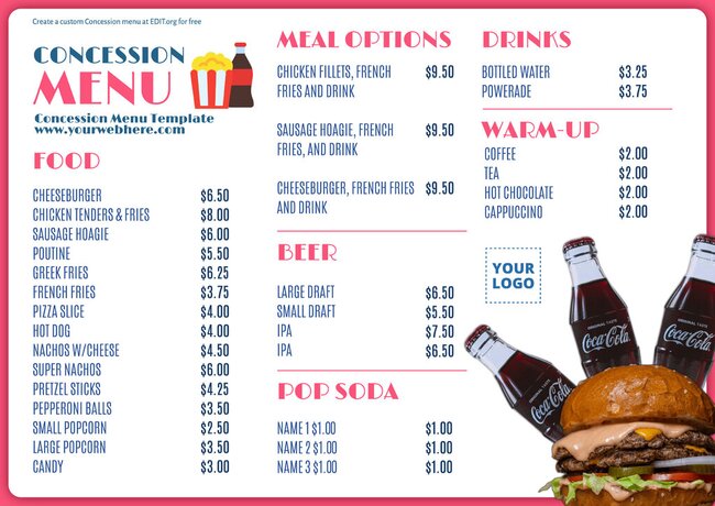 Customize a Concession Stand Banner Template