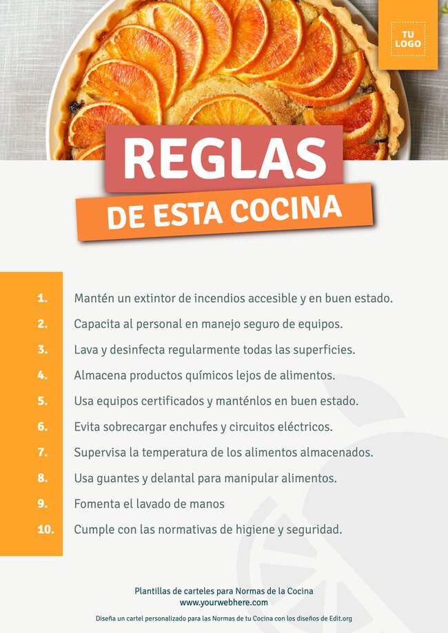 Crea carteles de Normas de la Cocina