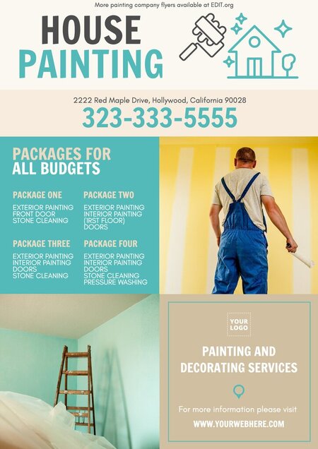 Professional painter business cards and flyers