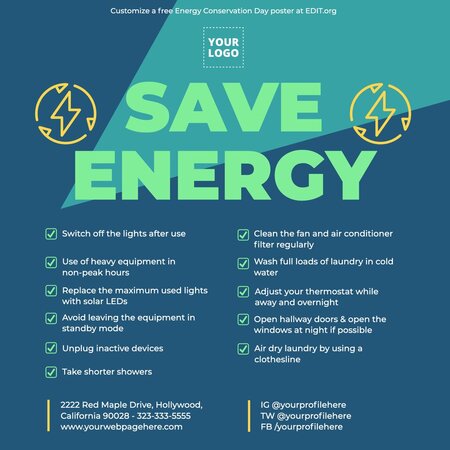 Customize energy conservation poster templates