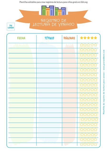 Edita una Hoja de Registro de Lectura online