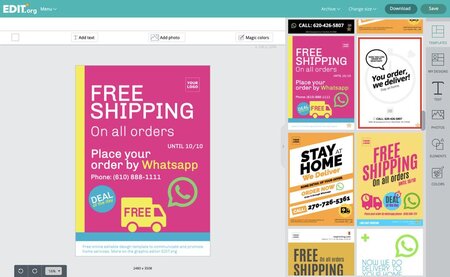 Home delivery poster design templates