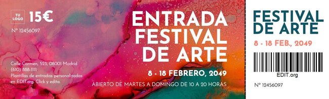 Plantillas de tickets de entrada editables online