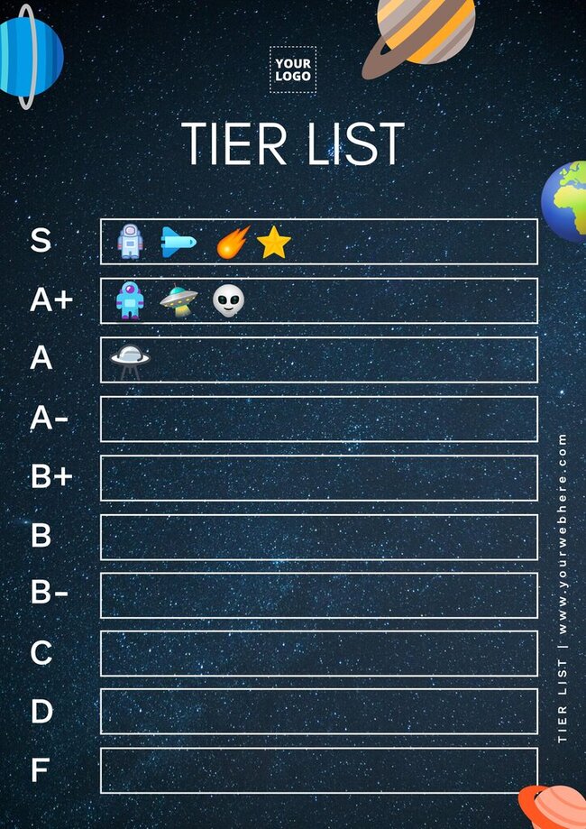 Éditeur de Tier List gratuit