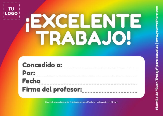 Editar Tarjetas de Buen Trabajo, Felicitaciones