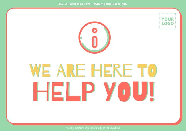 Ask Me Sign Templates for Business