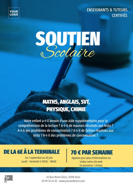 Modèles de prospectus de soutien scolaire à modifier en ligne