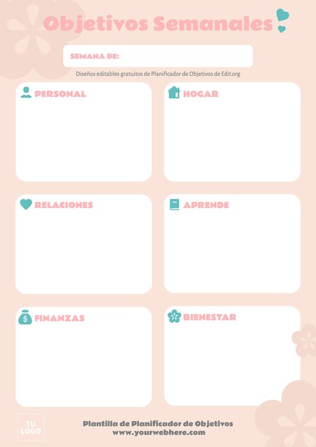 Crea tu Planificador de Metas y Objetivos online